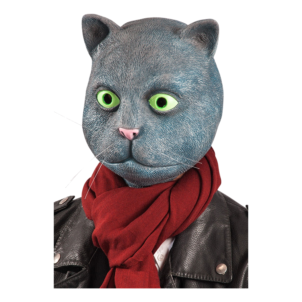 Grå Katt Latexmask | Partykungen