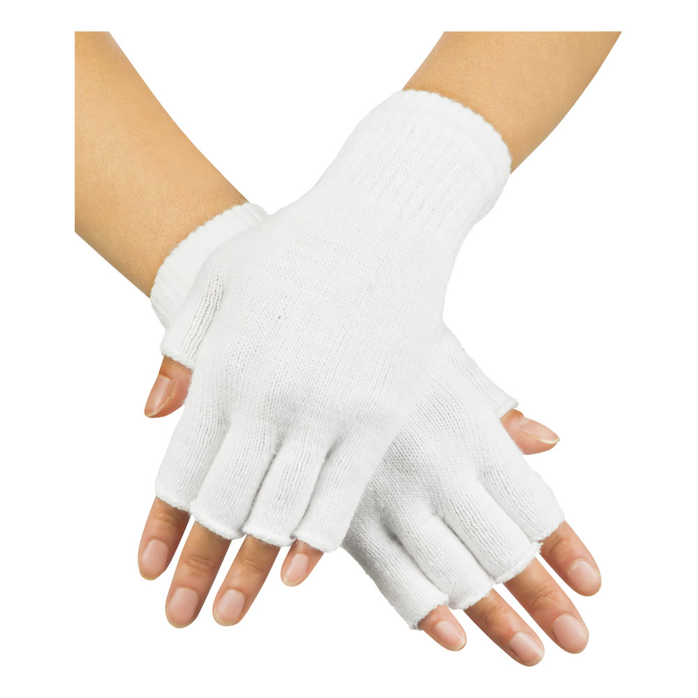 Handskar Fingerlösa Vita | Partykungen