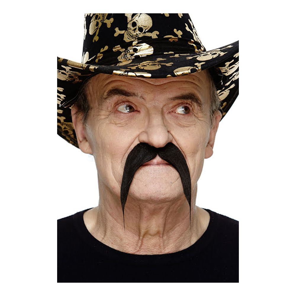 Overskæg Hængende Sort | Partykungen